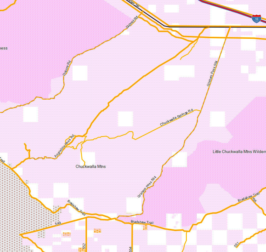 Chuckwalla Mountains - California Trail Map
