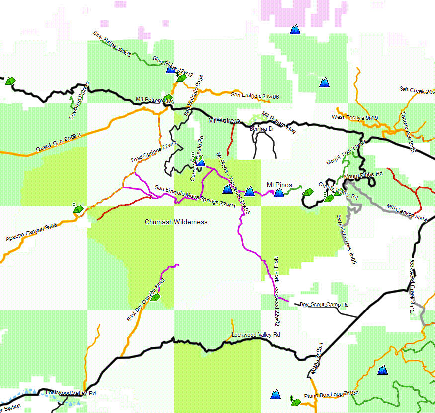 Chumash Wilderness - California Trail Map