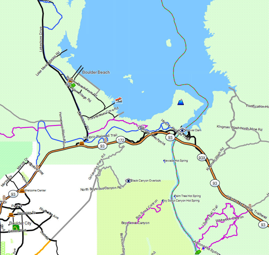 Lake Mead NRA - California Trail Map