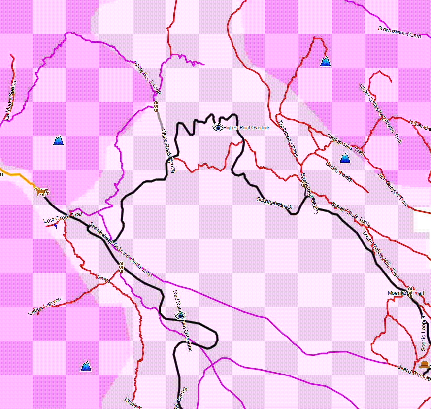 Red Rock Canyon NCA - California Trail Map