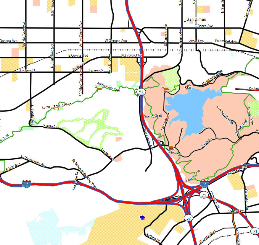 Bonelli Regional Park - California Trail Map