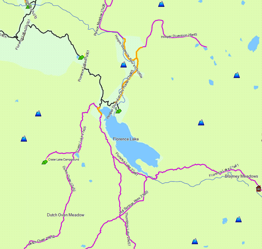 Sierra National Forest, South - California Trail Map