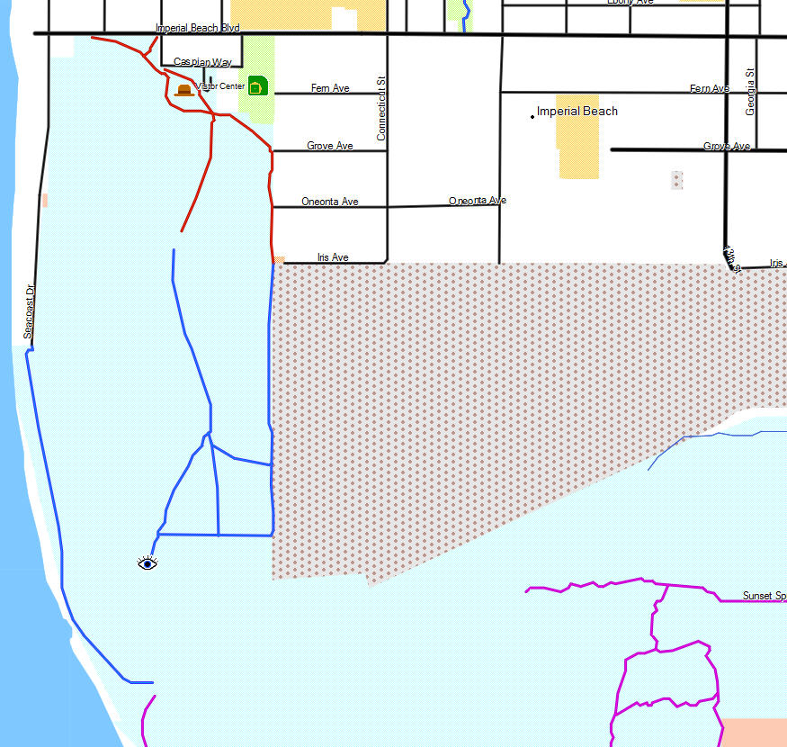 Tijuana River National Estuarine Research Reserve - California Trail Map
