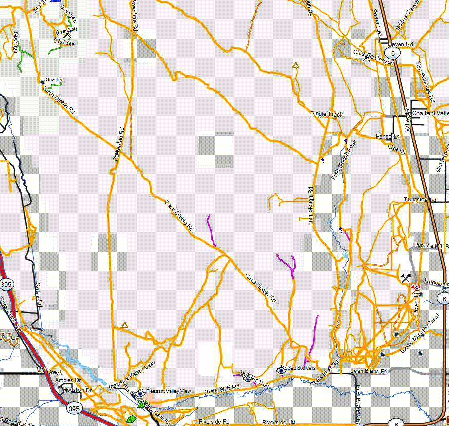 Volcanic Tablelands - California Trail Map